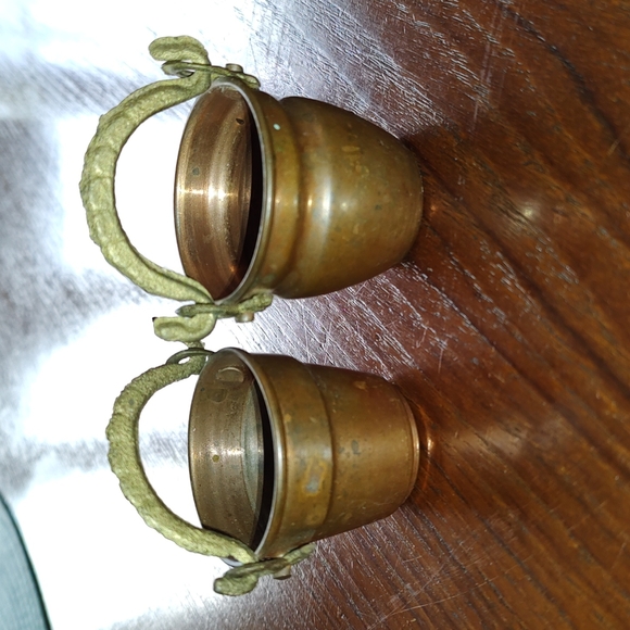 Handmade | Other | 2 Vintage Miniature Copper Pails Moveable Brasstone ...